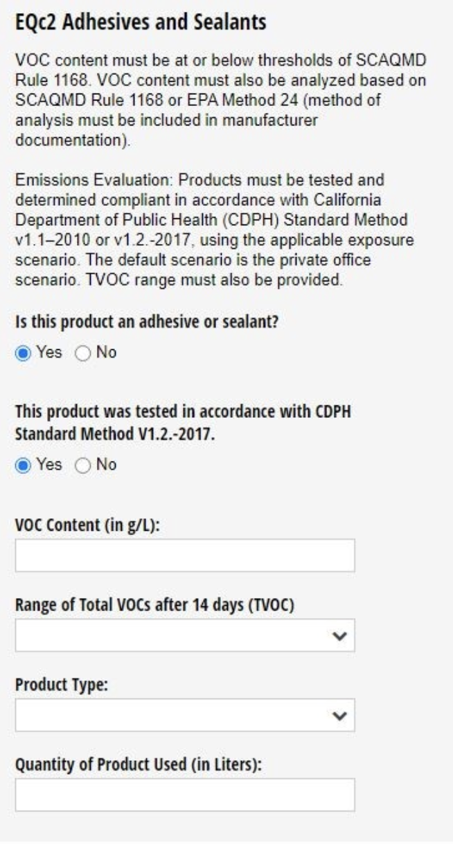 Material Submittals LEED